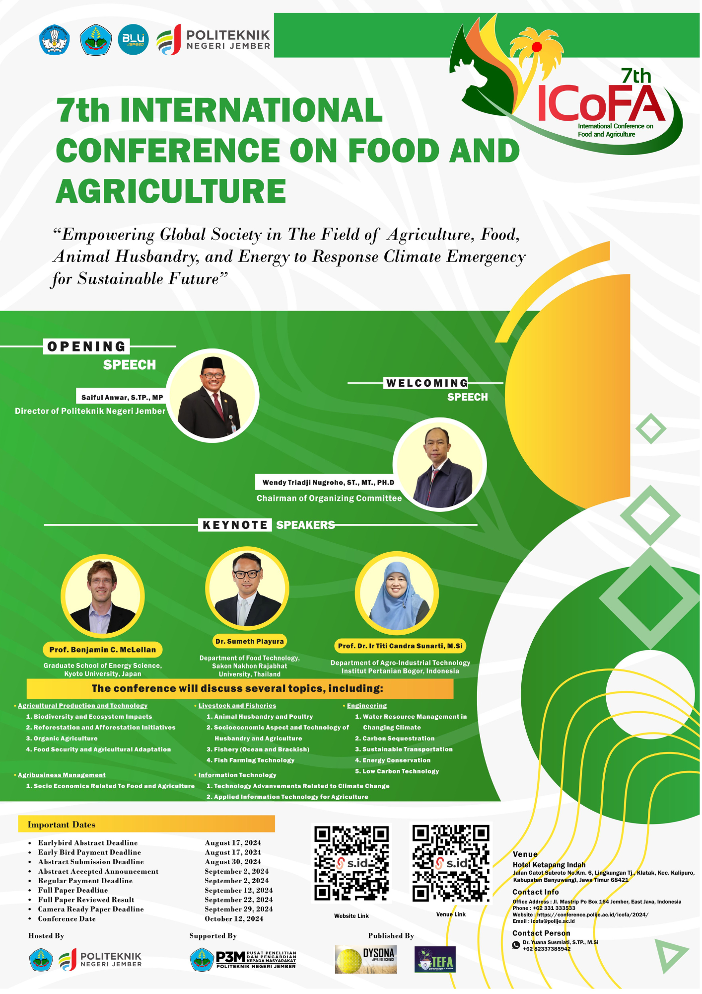 7th International Conference on Food and Agriculture 2024